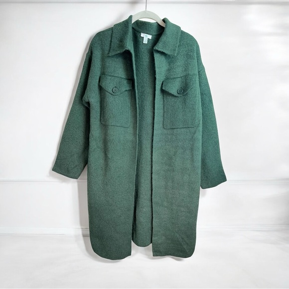 dip | Jackets & Coats | Oversized Green Knit Shacket | Poshmark